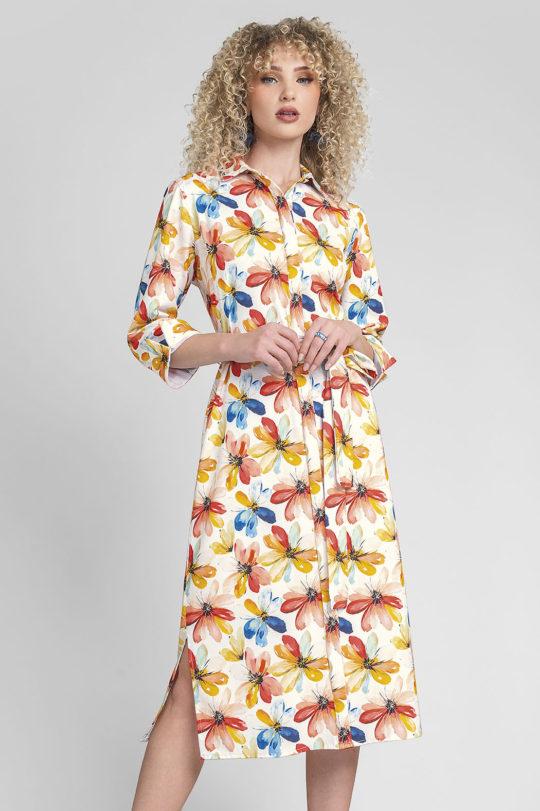 Vestido Camisero Con Estampado De Flores – CHERRY Online